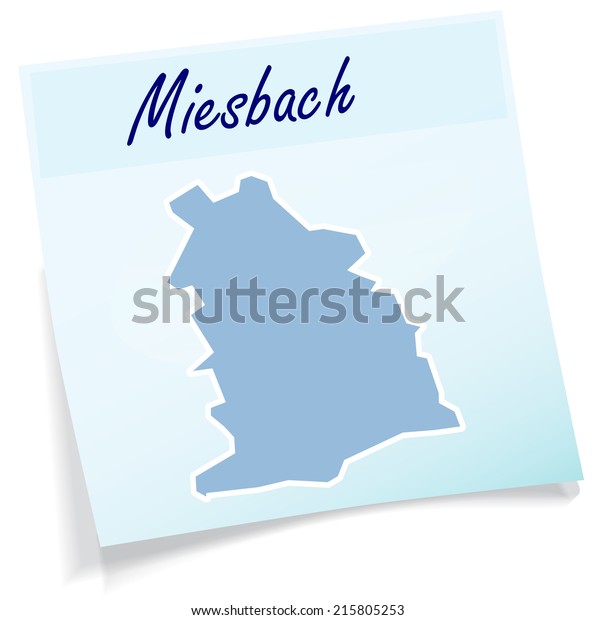 Map Miesbach Sticky Note Blue Stock Vector (Royalty Free) 215805253 ...
