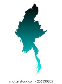 Myanmar Higt Detailed Map Subdivisions Administrative Stock Vector ...