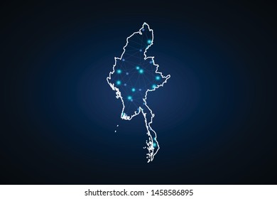 Map Myanmar Wire Frame 3d Mesh Stock Vector (Royalty Free) 1458586895 ...