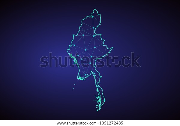 Map Myanmar Wire Frame 3d Mesh Stock Vector (Royalty Free) 1051272485 ...