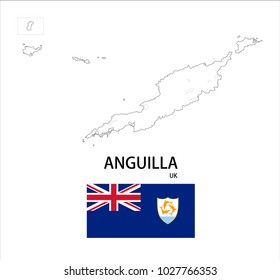 Map National Flag Anguilla Ukmap Anguilla Stock Vector (Royalty Free ...