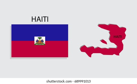 Map National Flag Haiti Stock Vector (Royalty Free) 689991013 ...