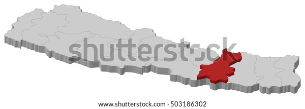 Map Nepal Janakpur 3dillustration Stock Vector (Royalty Free) 503186302 ...
