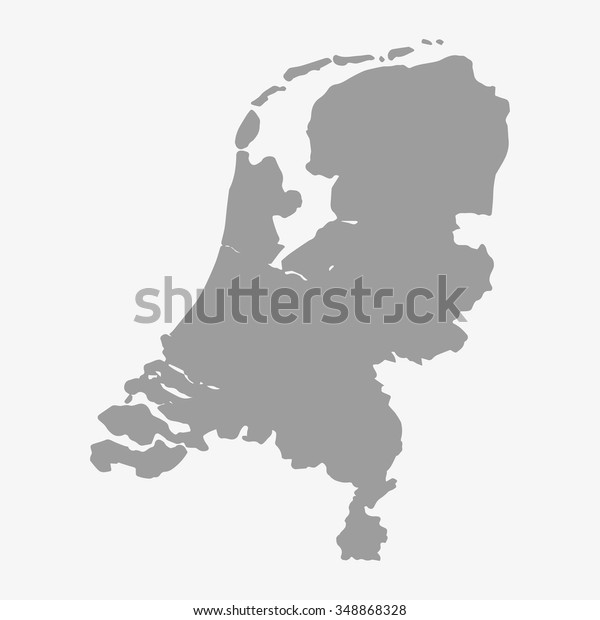 Map Netherlands Gray On White Background Stock Vector (Royalty Free ...
