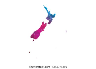 Map New Zealand Wire Frame 3d: vector de stock (libre de regalías ...