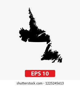 Map Newfoundland Labrador Canada Vector Stock Vector (Royalty Free ...