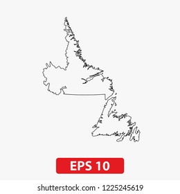 Map Newfoundland Labrador Canada Vector Stock Vector (Royalty Free ...