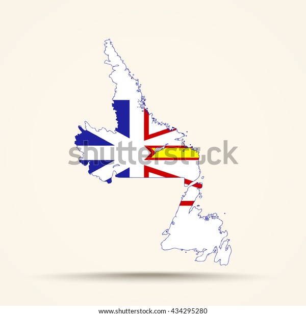 Map Newfoundland Labrador Newfoundland Labrador Flag Stock Vector ...