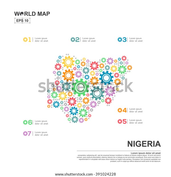 Map Nigeria Infographic Design Template Gear Stock Vector (Royalty Free ...