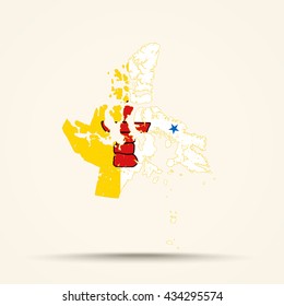 Map Nunavut Nunavut Flag Colors Stock Vector (Royalty Free) 434295574 ...
