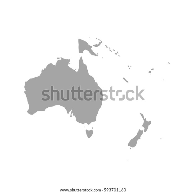 Map Oceania Gray On White Background Stock Vector (Royalty Free ...