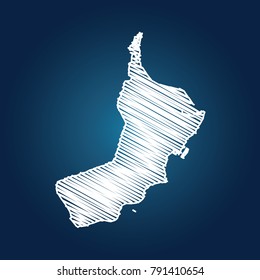 Map Oman Drawing Map On Blackboard Stock Vector (Royalty Free ...
