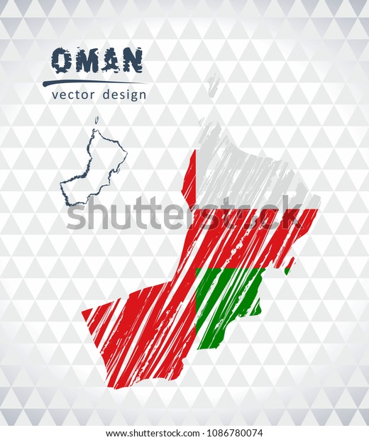 Map Oman Hand Drawn Sketch Pen Stock Vector (Royalty Free) 1086780074 ...