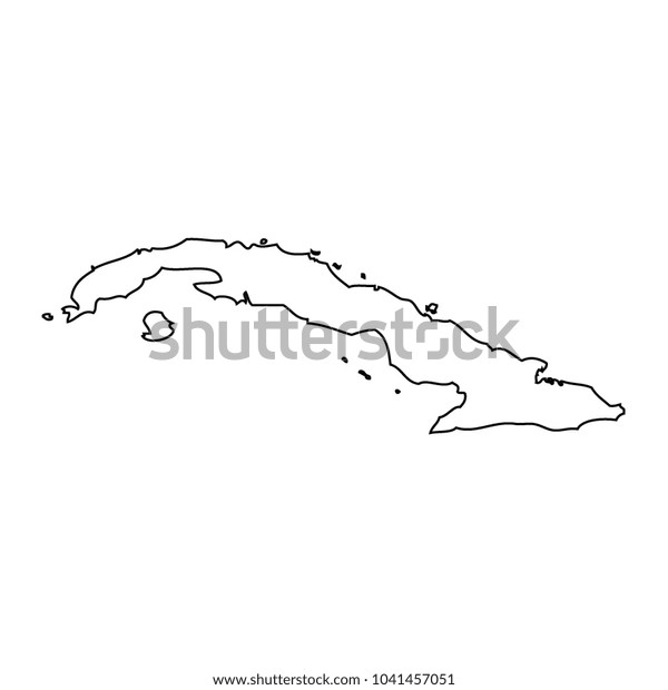 Map Outline Cuba Island Stock Vector (Royalty Free) 1041457051 ...