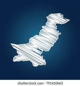 Map Pakistan Drawing Map On Blackboard Stock Vector (Royalty Free ...