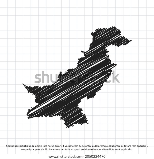 Map Pakistan Freehand Drawing On Sheet Stock Vector (Royalty Free ...
