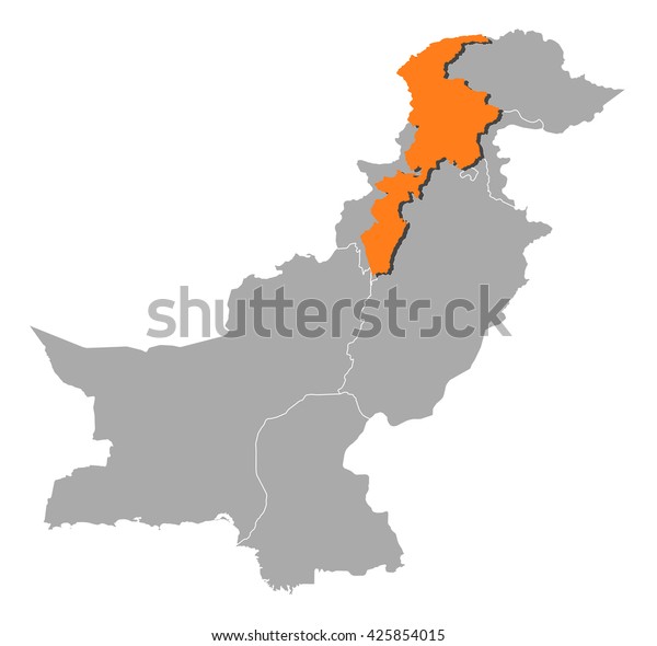Map Pakistan Khyber Pakhtunkhwa Stock Vector (Royalty Free) 425854015