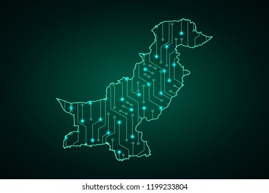Map Pakistan Network Line Design Sphere Stock Vector (Royalty Free ...