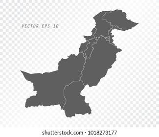 Map Pakistan Vector Illustration On Transparent Stock Vector (Royalty ...