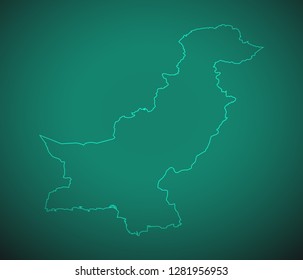 Map Pakistangreen Map On Dark Background Stock Vector (Royalty Free ...
