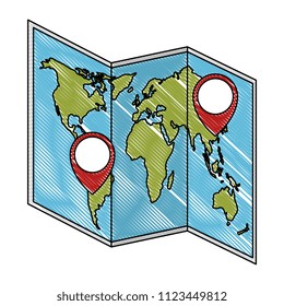 Map Paper Pin Location Stock Vector (Royalty Free) 1123449812 ...