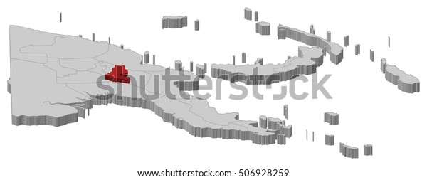 Map Papua New Guinea Simbu 3dillustration Stock Vector (Royalty Free ...