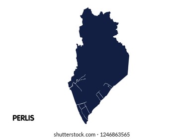 Map Perlis Malaysia Stock Vector (Royalty Free) 1246863565