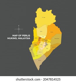 Districts Map Perak Malaysia Stock Vector (Royalty Free) 2041335101