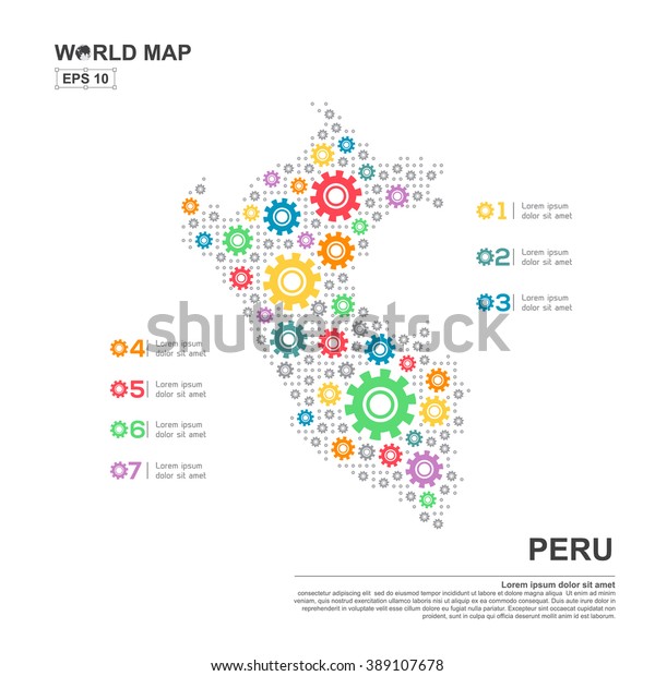 Map Peru Infographic Design Template Gear Stock Vector (Royalty Free ...
