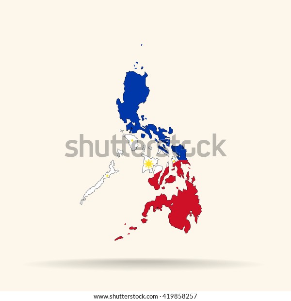 Map Philippines Philippines Flag Colors: เวกเตอร์สต็อก (ปลอดค่า ...