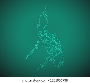 Map Philippinesgreen Map On Dark Background Stock Vector (Royalty Free ...