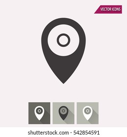 Map Pin Black White Icons Vector Stock Vector (Royalty Free) 542854591 ...