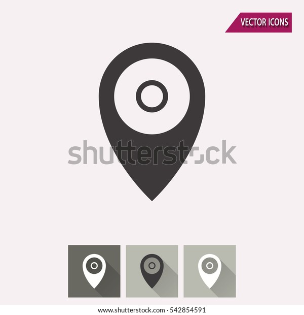 Map Pin Black White Icons Vector Stock Vector (Royalty Free) 542854591 ...