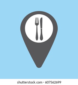 Map Pin Icon Fork Knife Stock Vector (Royalty Free) 607562699 ...
