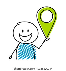 Map Pin Icon Happy Stickman Vector 스톡 벡터(로열티 프리) 1135520744 | Shutterstock