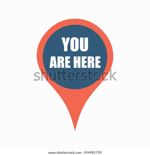 Map pin icon with you are here