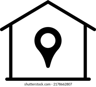 Map Pin On House Icon Stock Vector (Royalty Free) 2178662807 | Shutterstock