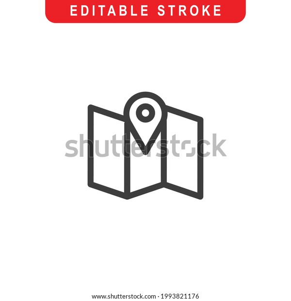Map Pin Outline Icon Map Line Stock Vector (Royalty Free) 1993821176 ...