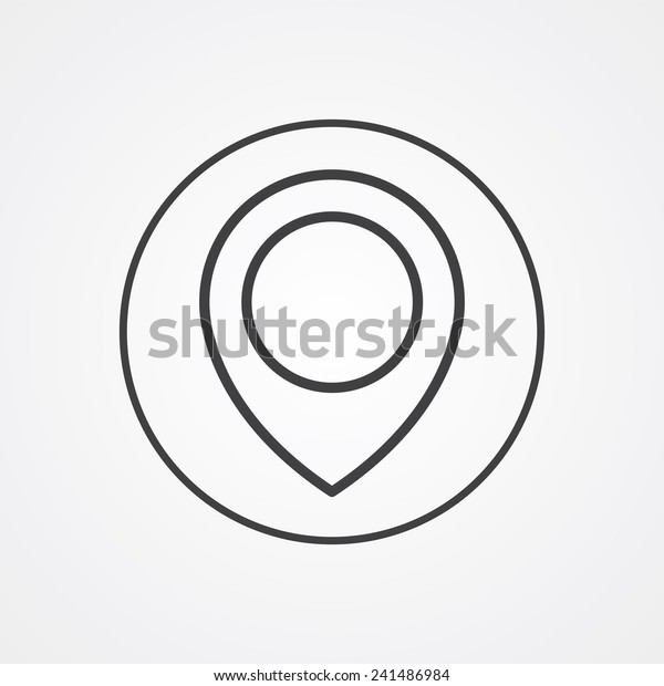 Map Pin Outline Thin Symbol Dark Stock Vector (Royalty Free) 241486984 ...