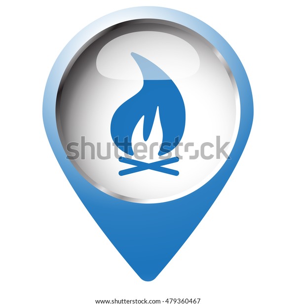 Map Pin Symbol Bonfire Icon Blue Stock Vector (Royalty Free) 479360467 ...