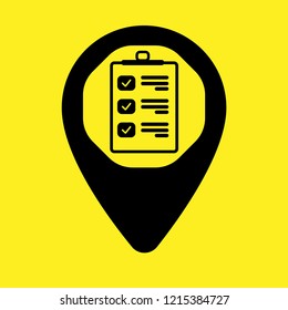 Map Pin Symbol Checklist Icon Stock Vector (Royalty Free) 1215384727 ...