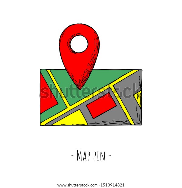 Map Pin Vector Cartoon Illustration Isolated Stock Vector (Royalty Free ...