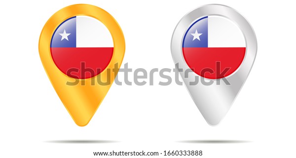 Map Pins Flag Chile On White Stock Vector (Royalty Free) 1660333888 ...