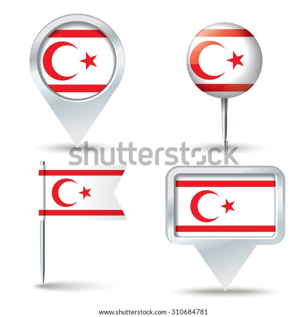 Map Pins Flag Northern Cyprus Vector Stock Vector (Royalty Free ...