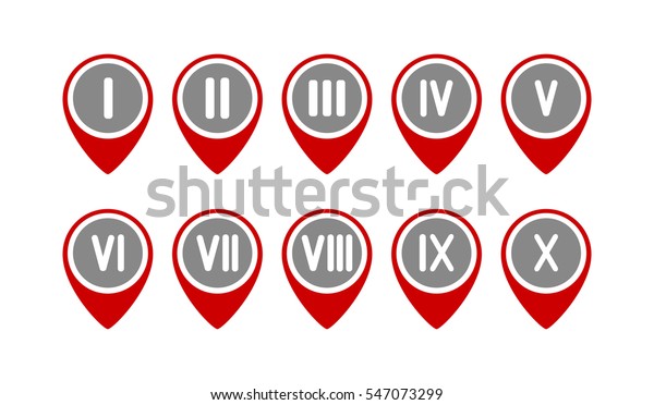 Map Pins Roman Numbers Stock Vector (Royalty Free) 547073299 | Shutterstock