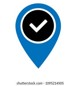 Map Pointer Check Mark Icon On Stock Vector (Royalty Free) 1095214628