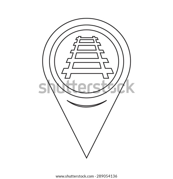 Map Pointer Railway Track Icon Stock Vector (Royalty Free) 289054136 ...