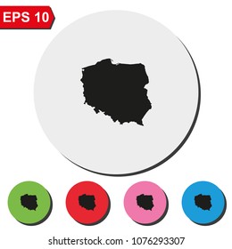 Map Poland Round Colorful Vector Icon Stock Vector (Royalty Free ...