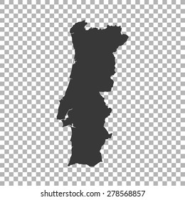 Portugal Map Isolated On Transparent Background: เวกเตอร์สต็อก (ปลอดค่า ...