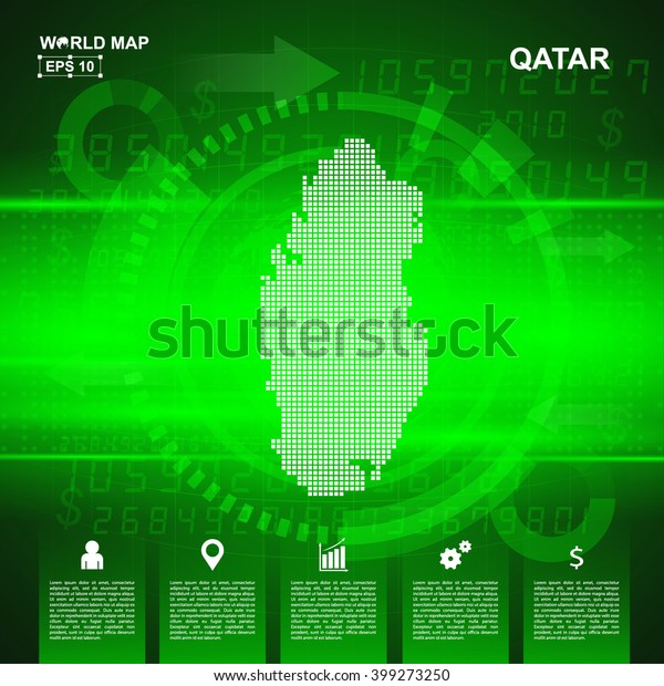 Map Qatarabstract Green Background Pixel Vector Stock Vector (Royalty ...